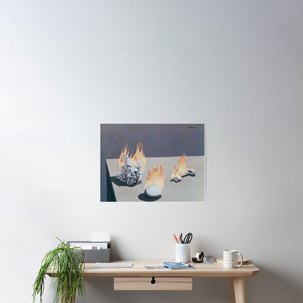"Rene Magritte - The Gradation of Fire" Poster by Lolc | Redbubble
