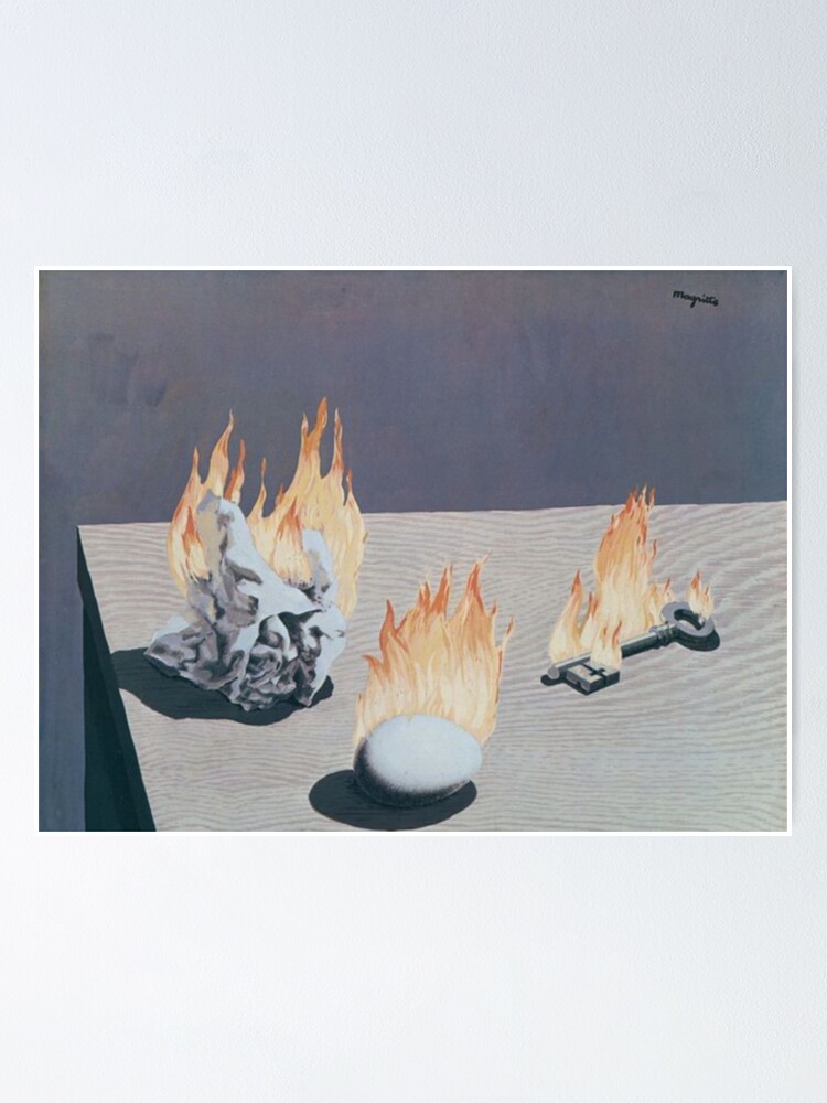 "Rene Magritte - The Gradation of Fire" Poster by Lolc | Redbubble