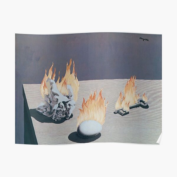 "Rene Magritte - The Gradation of Fire" Poster by Lolc | Redbubble