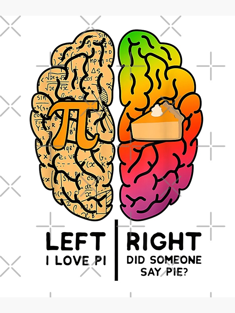 Póster «Pi Day Funny Left Vs Right Brain Pie Matemáticas» de oxbowsam ...