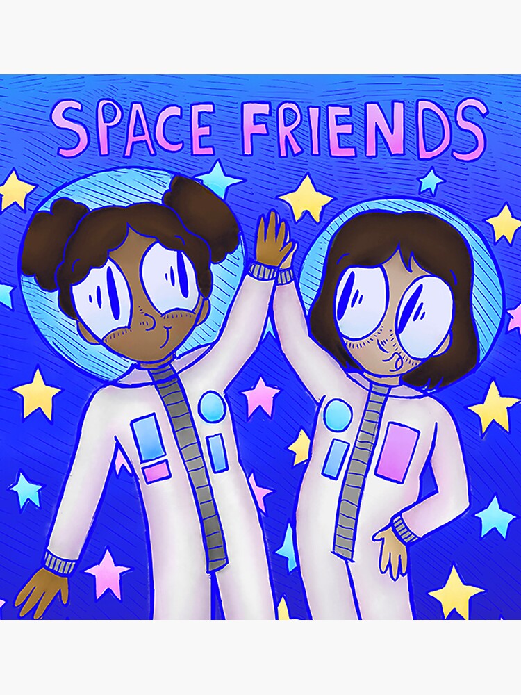 "Space Friends!" Sticker by Bovely | Redbubble