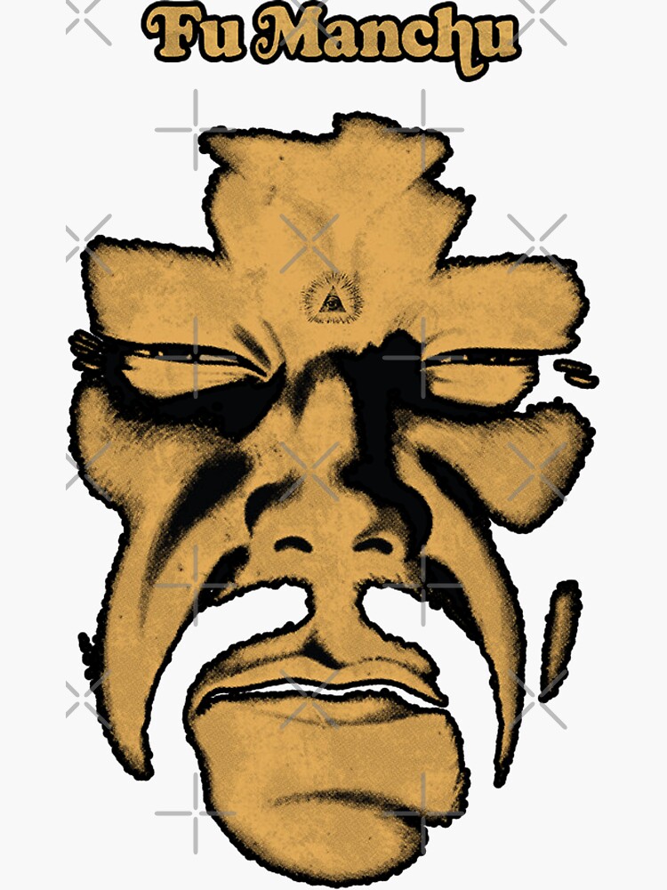 "best art face of fu manchu band" Sticker for Sale by makuma | Redbubble