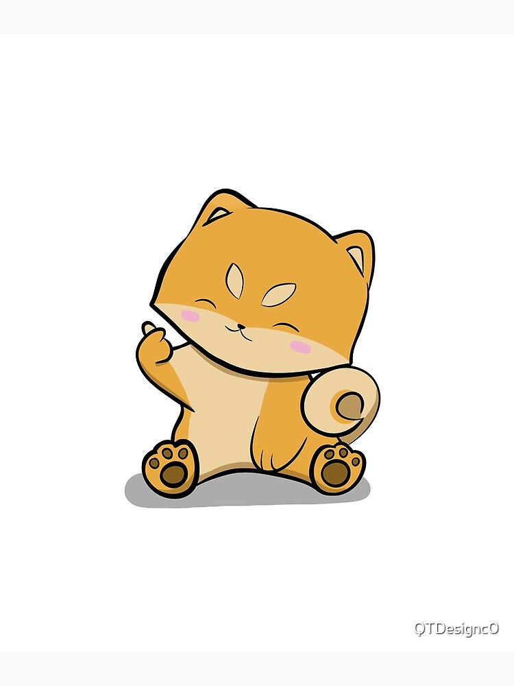 Póster «Corazón de dedo coreano Shiba | Diseño Shiba Inu | perro kawaii ...
