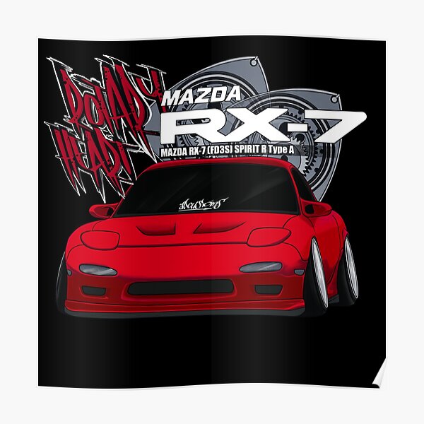 "Stance RX-7 FD3S Spirit R" Poster for Sale by JDMCarStuff | Redbubble