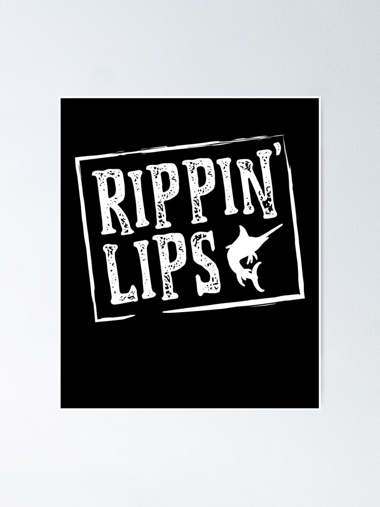 "Rippin' Lips Sign Stamp with Deep Sea White Marlin Silhouette " Poster ...