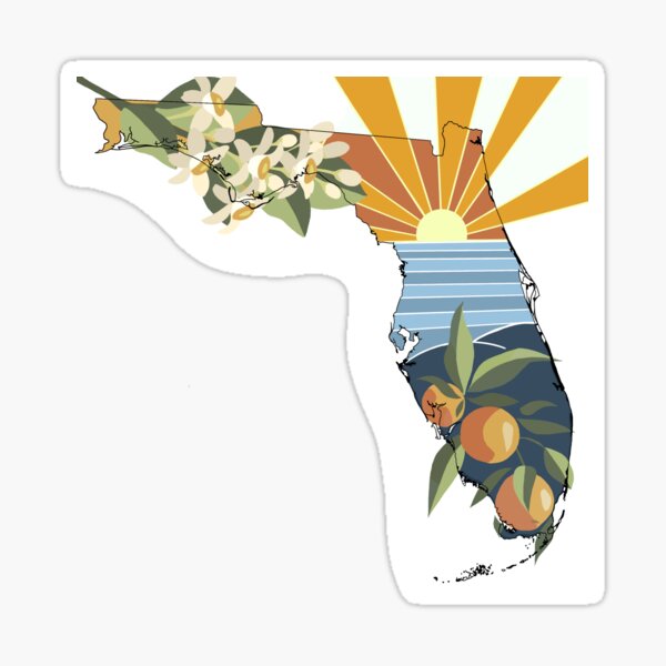 "florida state" Sticker by sunnysuccuents | Redbubble