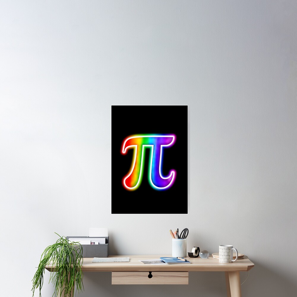 "Glowing Rainbow Pi Symbol" Poster by DeborahCamp | Redbubble