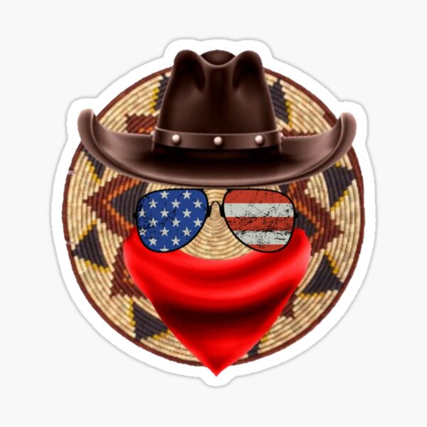 "American Flag - cowboy" Sticker for Sale by color-idea | Redbubble