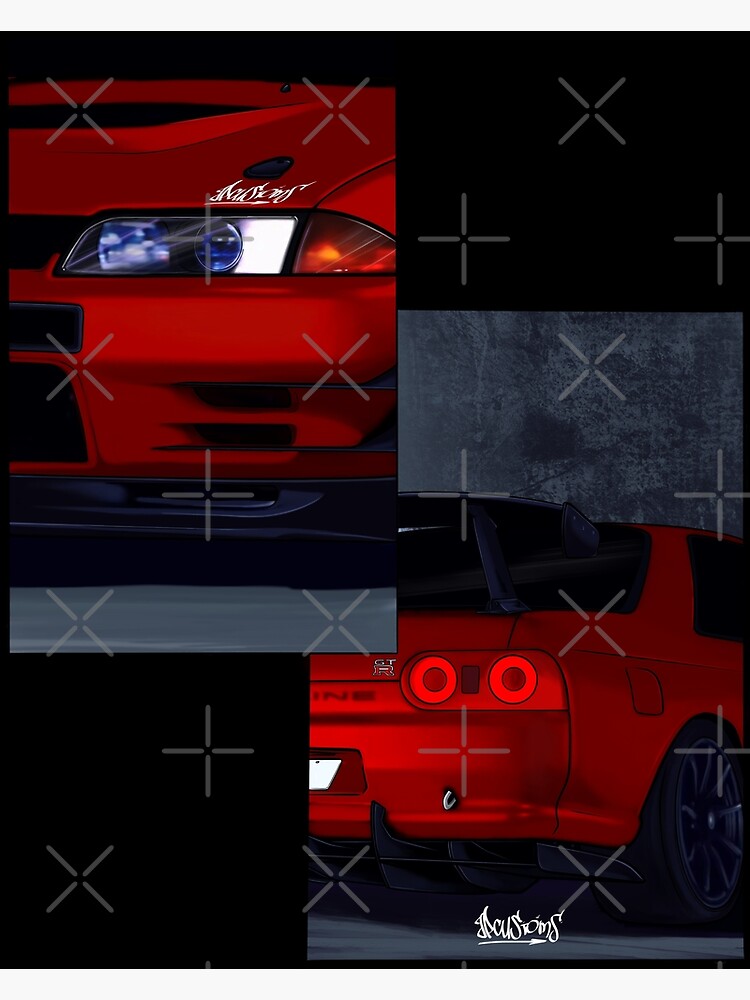 "Red Skyline GT-R R32" Poster by JDMCarStuff | Redbubble