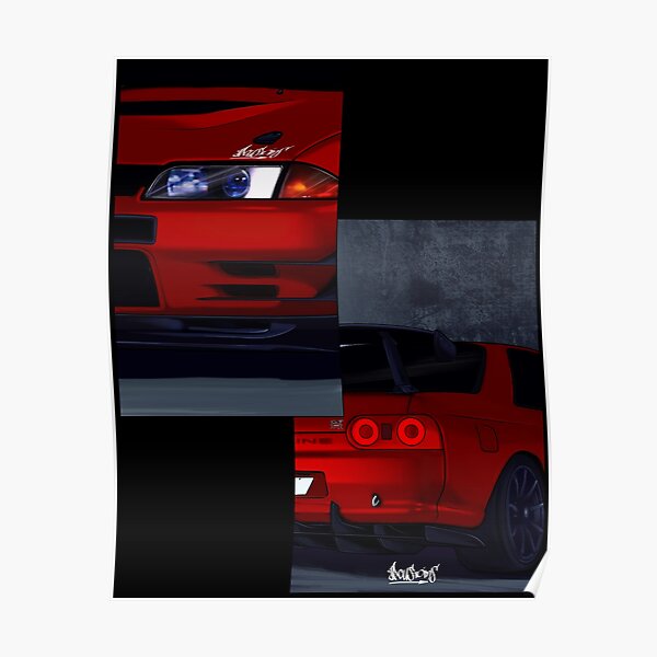 "Red Skyline GT-R R32" Poster by JDMCarStuff | Redbubble
