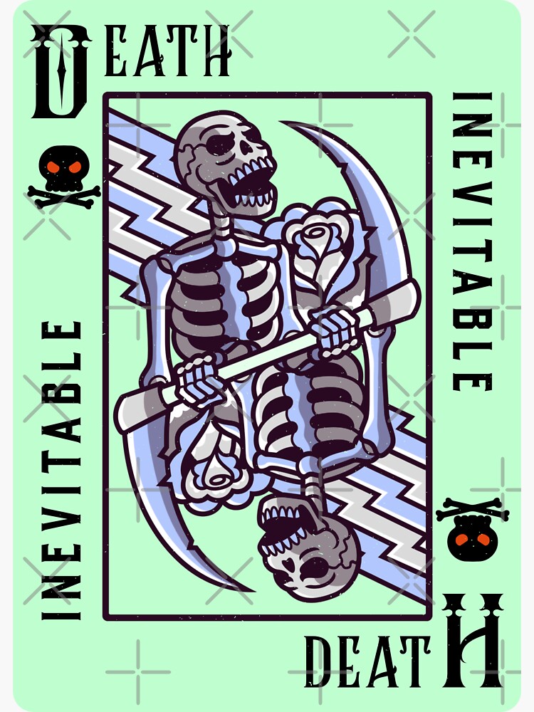 "Inevitable Death Playing Card" Sticker by Grateful-Fool | Redbubble