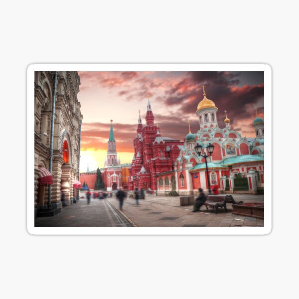 "Red Square Moscow Russia" Sticker by RegaloRepublic | Redbubble