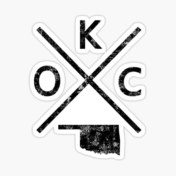 "Vintage Oklahoma City Retro OKC Cross" Sticker for Sale by pixeljamz ...