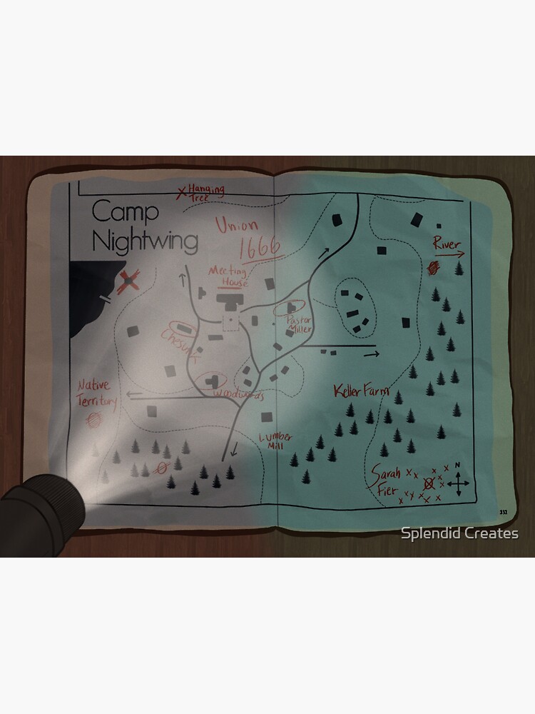 "Camp Nightwing Map " Sticker by CoraA11 | Redbubble