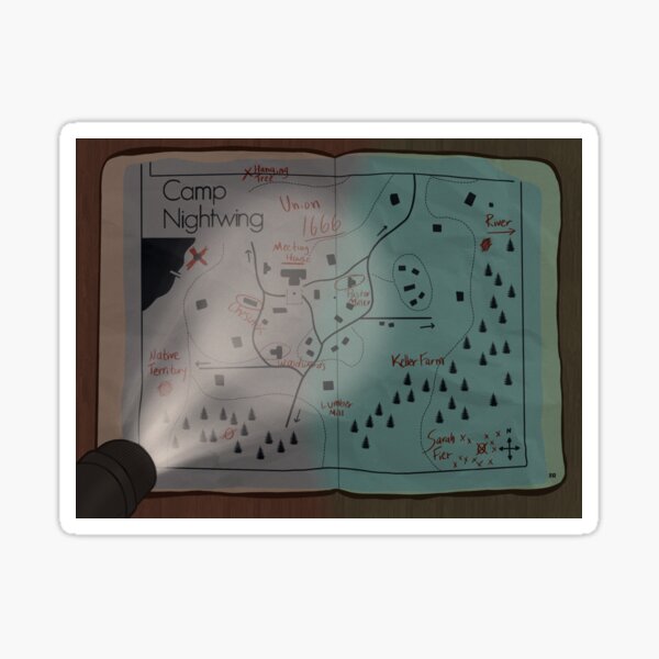 "Camp Nightwing Map " Sticker by CoraA11 | Redbubble
