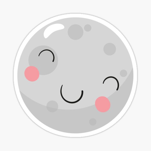 "Cute smiley moon" Sticker for Sale by StickersHove | Redbubble