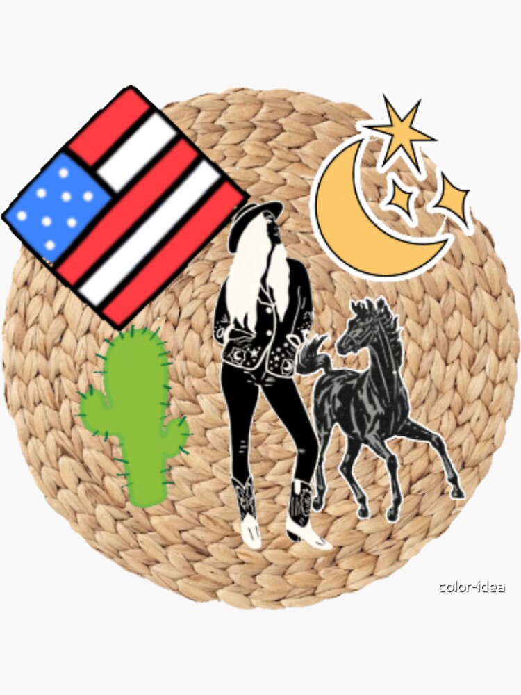 "American Flag - cowboy" Sticker by color-idea | Redbubble