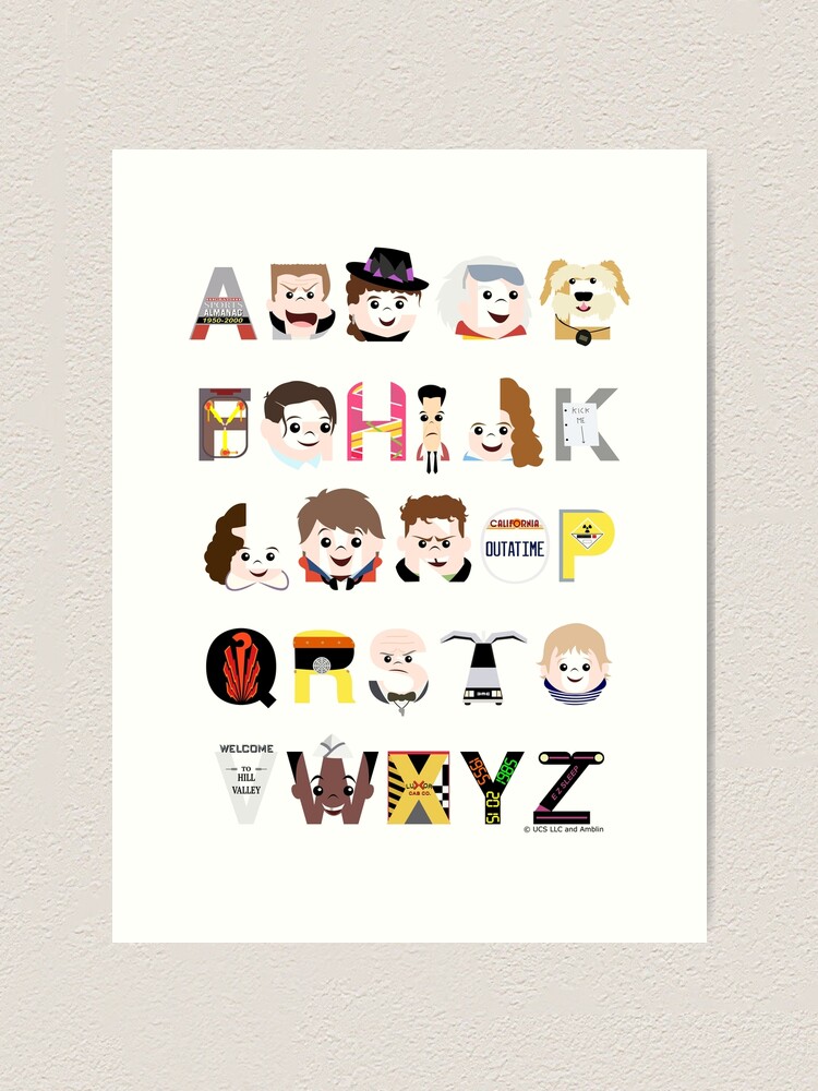 "Back to the Future Alphabet" Art Print by mbaboon | Redbubble