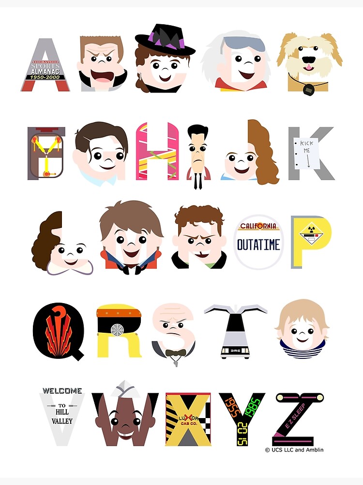 "Back to the Future Alphabet" Art Print by mbaboon | Redbubble