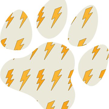 "Retro Lightning Bolt Paw Print" Sticker for Sale by maddie618 | Redbubble