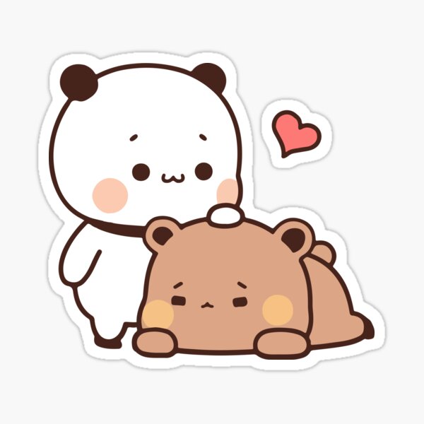 "CUTE COUPLE PANDA BEAR" Sticker by dev-ilyass | Redbubble