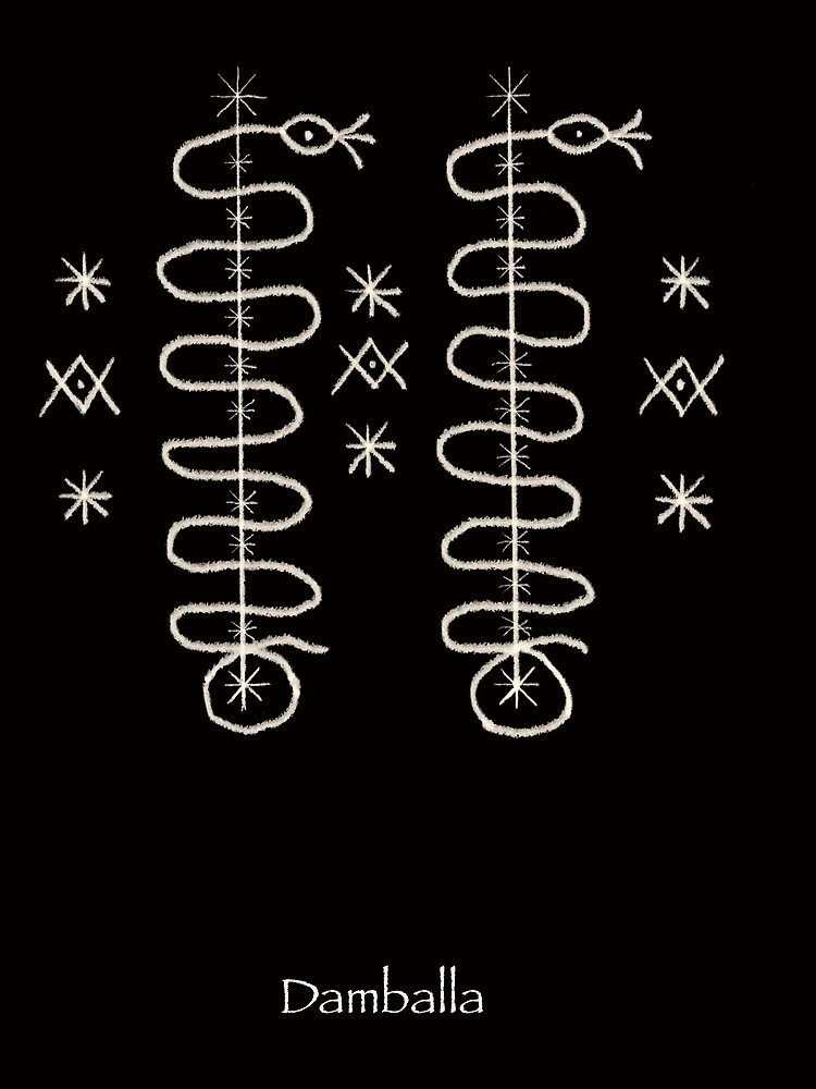 "Damballah Wedo Voudou Veve Black White Voodoo Danballa" Poster by ...