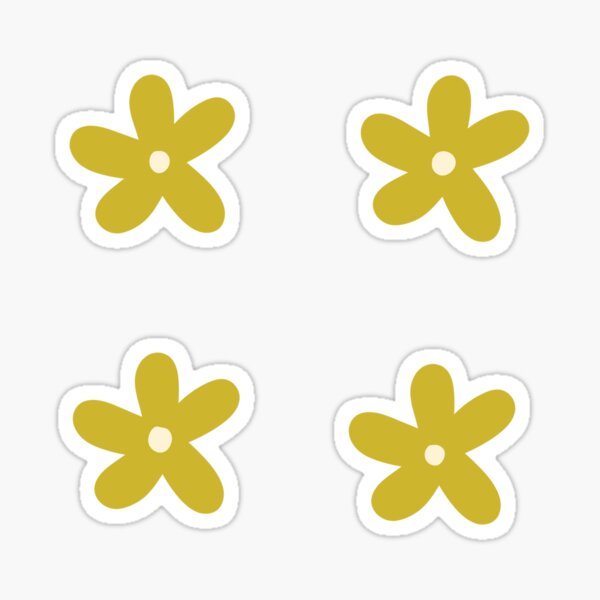 "4 Cute Bright Green Flowers" Sticker by bykirstco | Redbubble