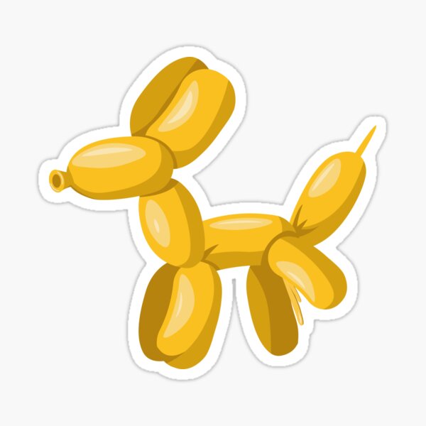 "balloon dog peeing " Sticker for Sale by FawsomeDesign | Redbubble