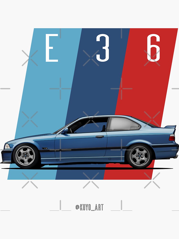 "E36 Motorsport" Sticker for Sale by kuyoart | Redbubble