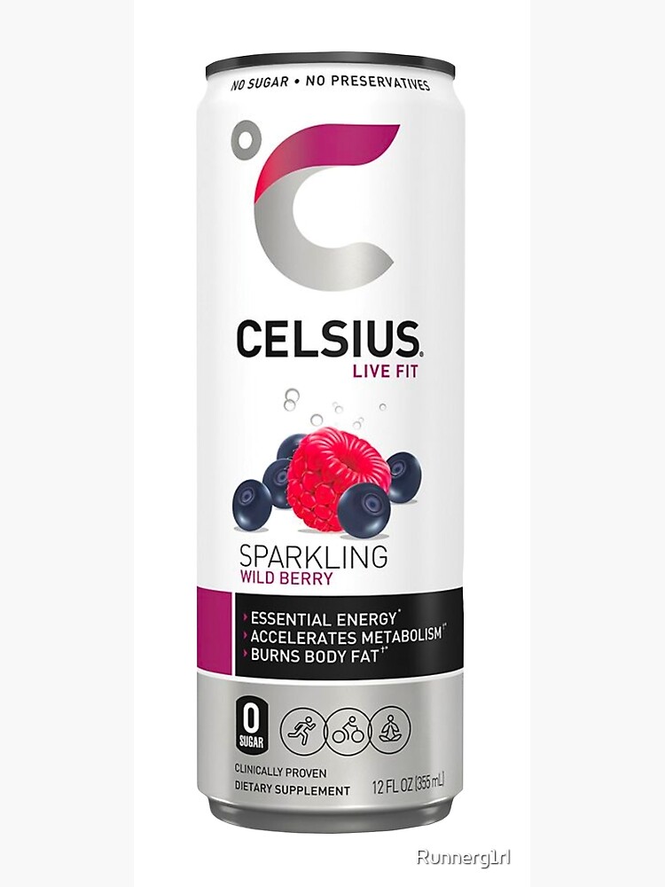 "Celsius Wild Berry Sparkling Energy Drink" Poster by Runnerg1rl ...