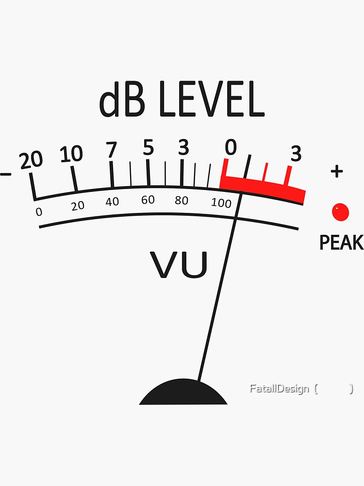 " Volume Vu Meter Vintage Audio Engineer Recording Studio Gear Head ...