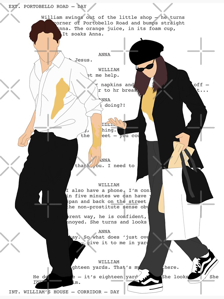 "Notting Hill screenplay" Sticker by cine-fille | Redbubble