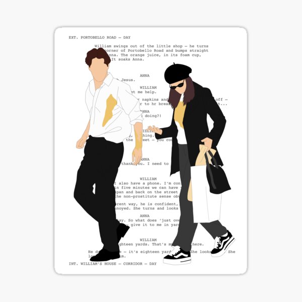 "Notting Hill screenplay" Sticker for Sale by cine-fille | Redbubble