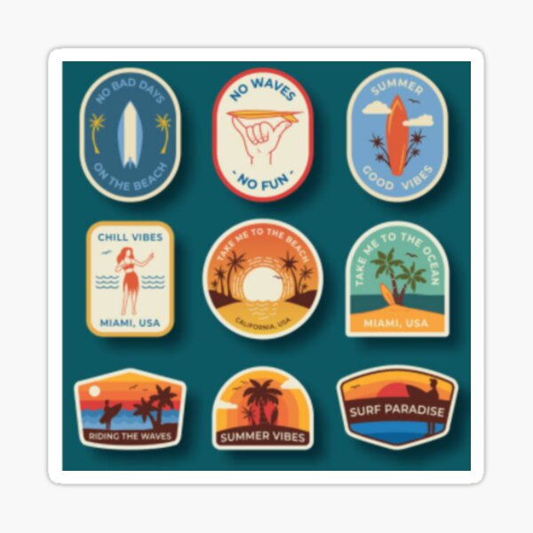 "Summer Good Vibes Collection" Sticker by DigitalChickHub | Redbubble