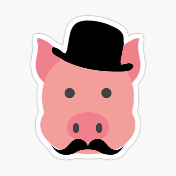 "Mustache pig" Sticker by ManyColors | Redbubble