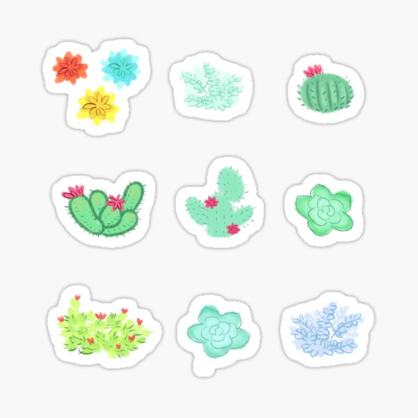 "Pastel Cactus" Sticker by Peachie-co | Redbubble