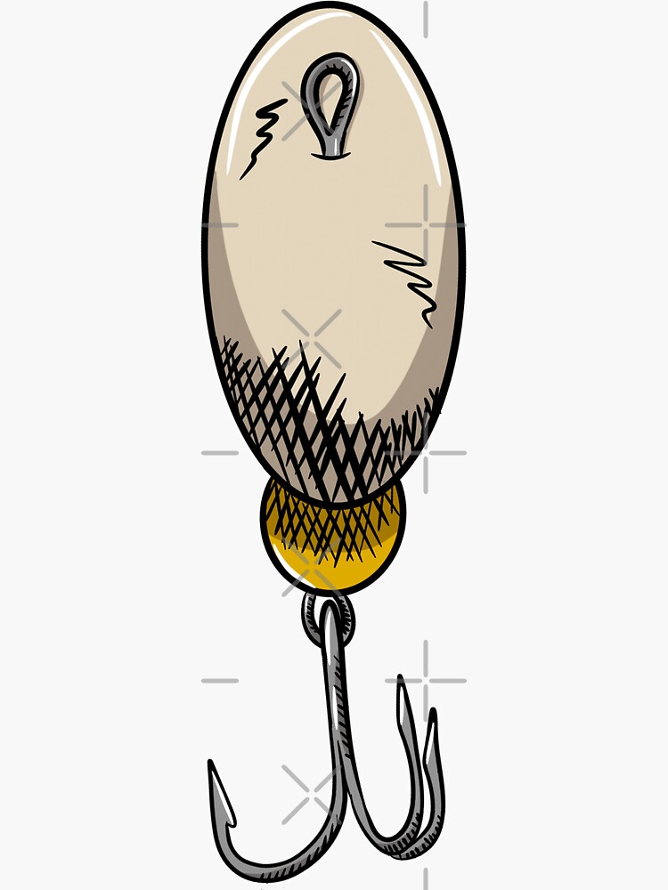 "Small Spoon Fishing Lure" Sticker for Sale by ElleMars | Redbubble