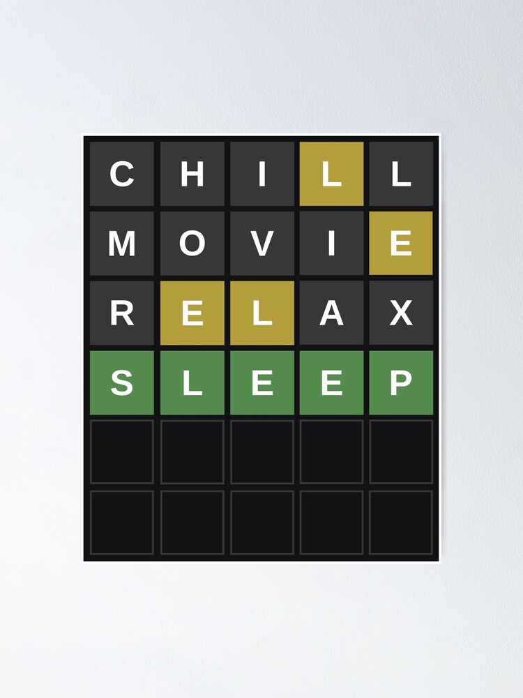 "WORDLE Game Sleep" Poster by AnnieLeeee | Redbubble