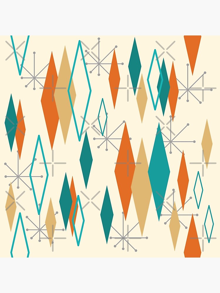 "Vintage 1950s triangle design pattern - Mid-Century Modern" Poster for ...