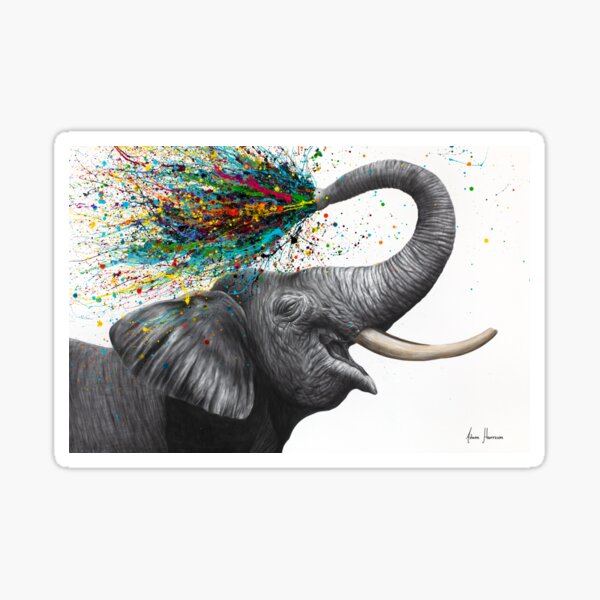 "Elephant Elation " Sticker by AshvinHarrison | Redbubble
