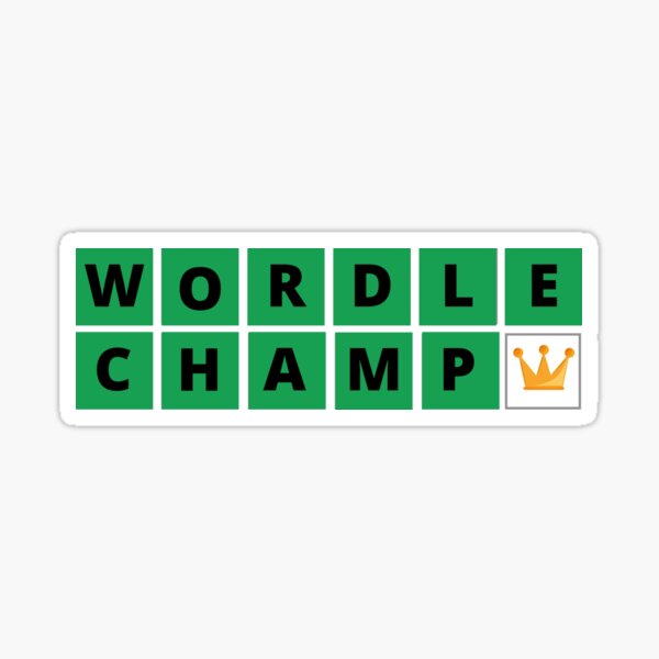 "Wordle Champ" Sticker by SamXDesigns | Redbubble