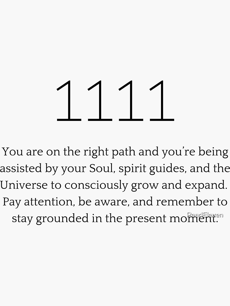 "1111 meaning, angel number " Sticker for Sale by PearlEleven | Redbubble