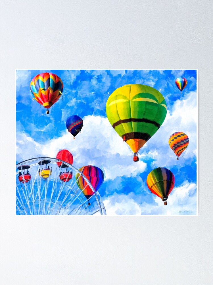 "Aerial Birth - Colorful Hot Air Balloon Art" Poster by marksda1 ...