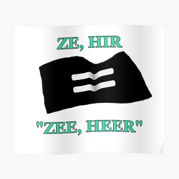 "Ze, Hir Pronouns" Poster for Sale by CWINK | Redbubble