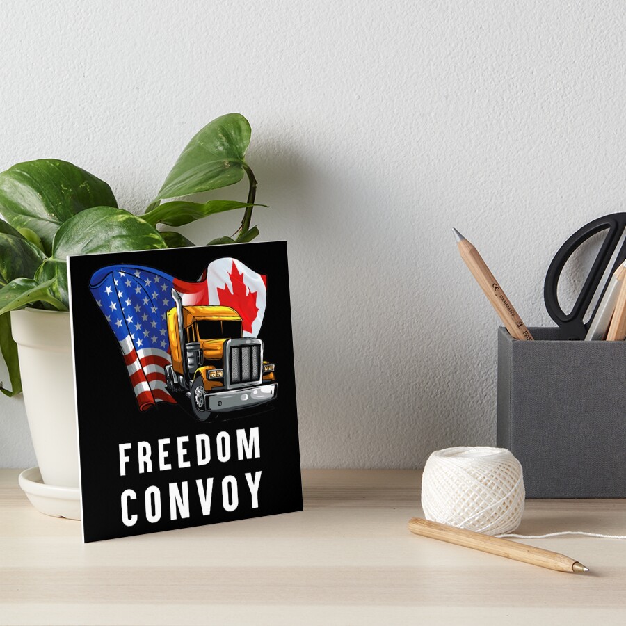 "Canada Flag Freedom Convoy 2022 Canadian Trucker Maple Leaf" Art Board ...