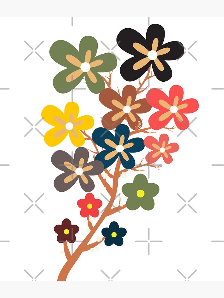 "Mixed Flower Colors Poster By Qsnam-Mehar Poster Sticker " Sticker by ...