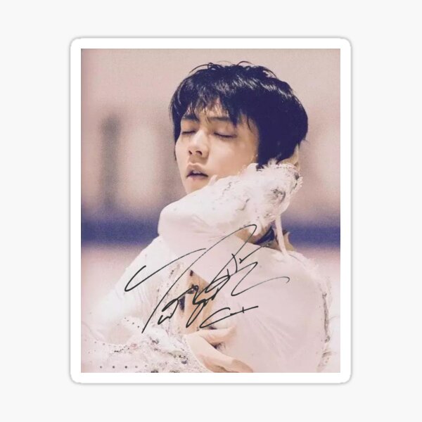 "Yuzuru Hanyu With Signature" Sticker by TheGiraffeCheek | Redbubble