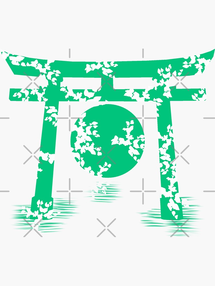 "Japanese Gate - Japanese Torii Gate Jade Green" Sticker for Sale by ...