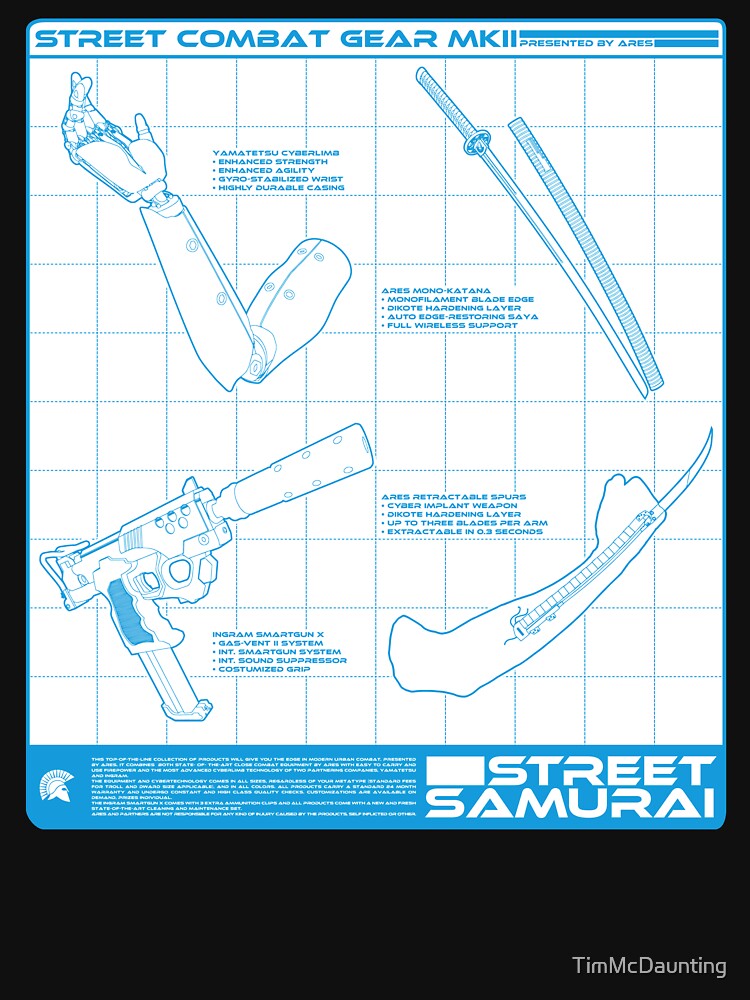 "Shadowrun - Street Samurai Shirt (Version 1)" T-shirt by TimMcDaunting ...