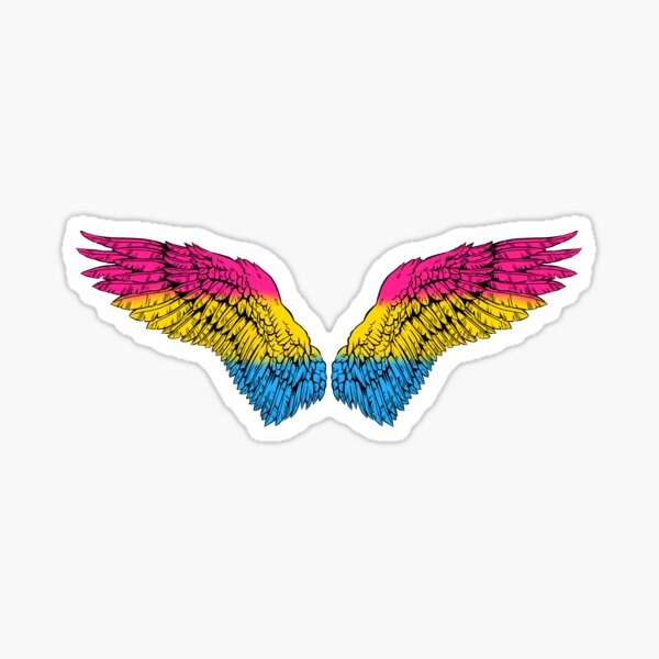 "Pride Wings, Pan Flag" Sticker for Sale by ArtPau | Redbubble
